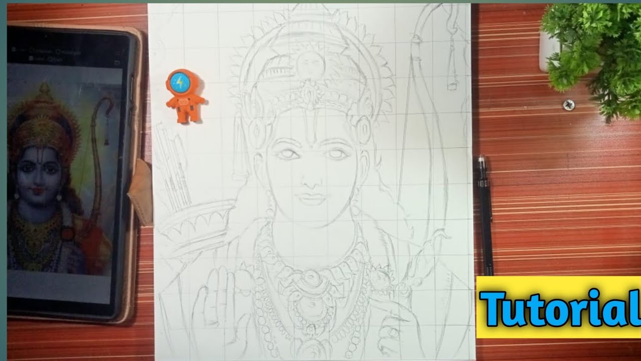 Shree Ram ji drawing part 1 | Outline tutorial | step by step| 🙏Jai ...