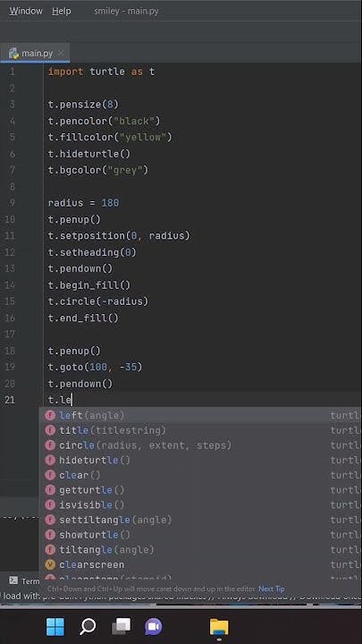 Draw a Smiley using Python turtle #shorts #python - YouTube