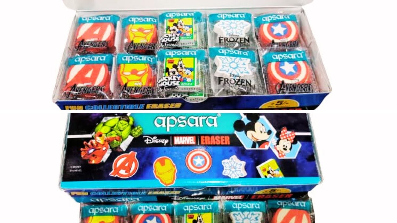 Unboxing and Review of apsara avengers, disney, frozen, captain america ...