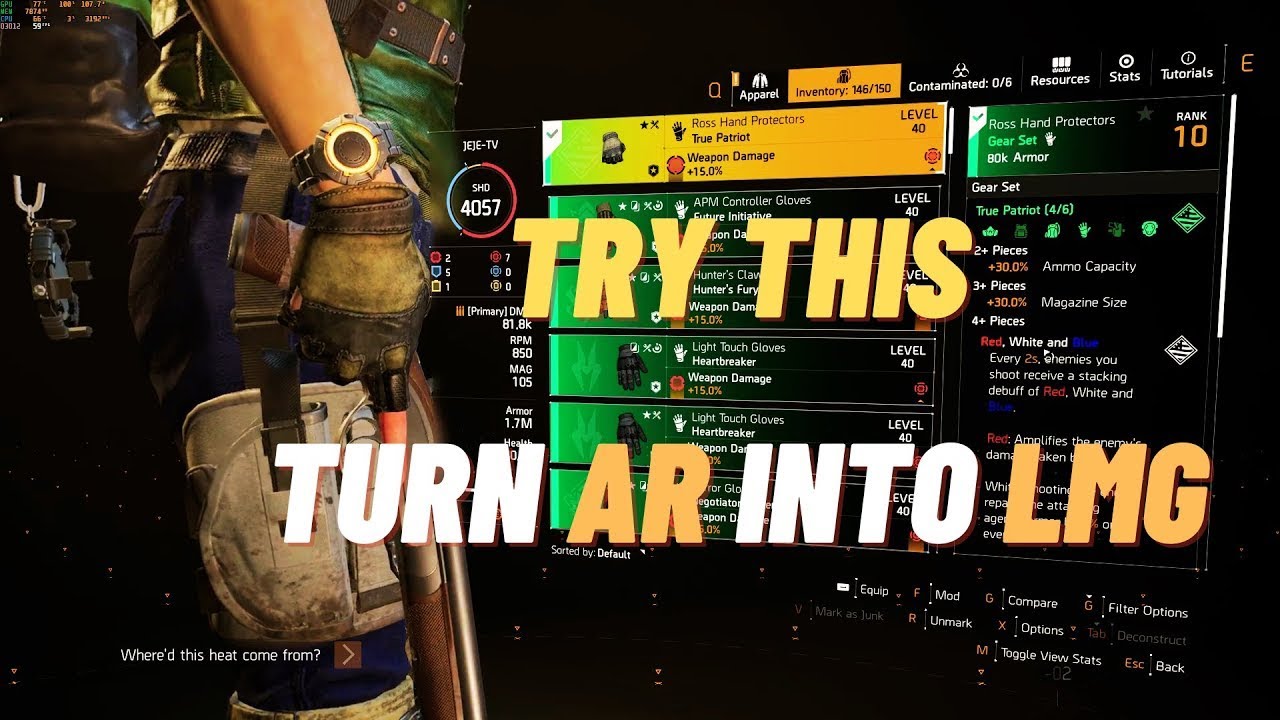 St. Elmo's True Patriot Ar Build Legendary Tu18 - The Division 2 - YouTube