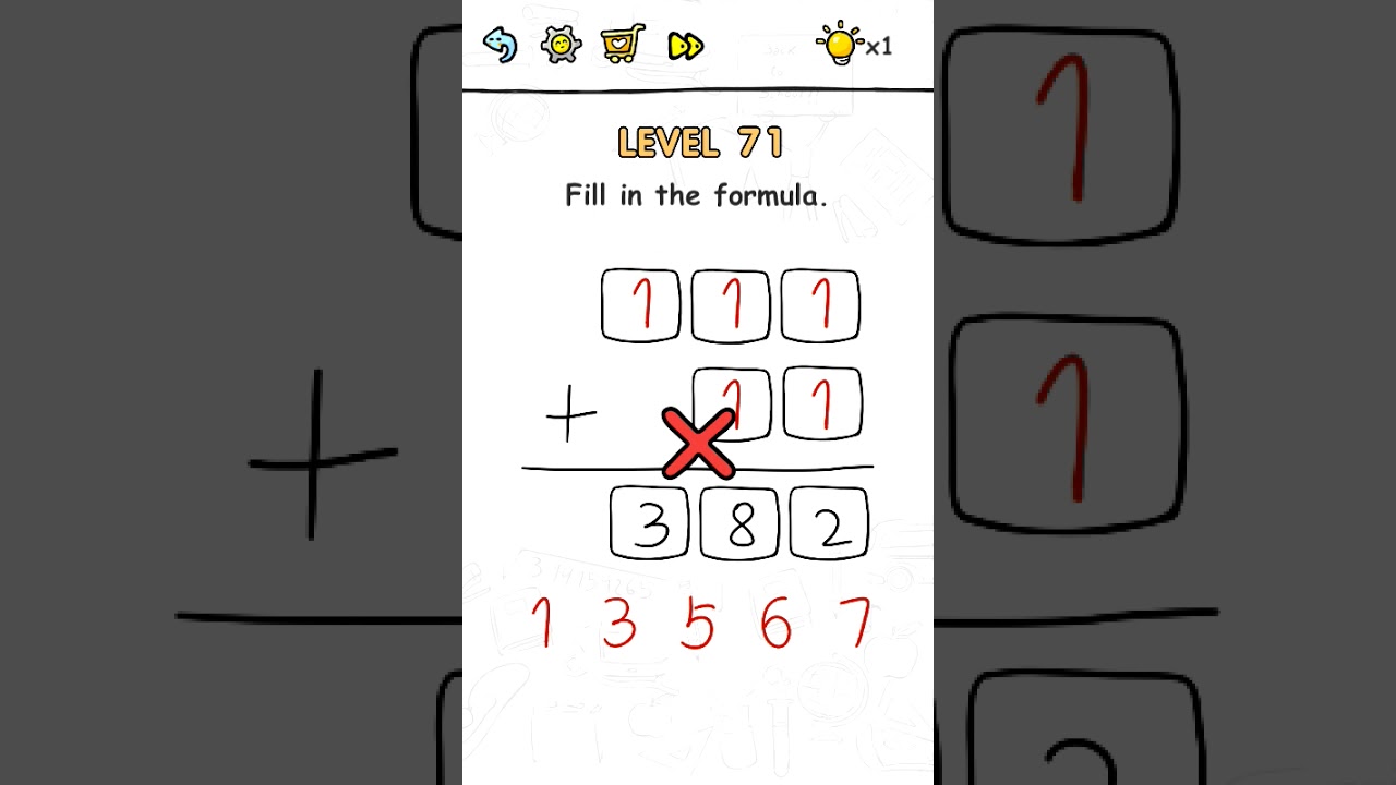 Brain test level 71 fill in the formula. ........ - YouTube