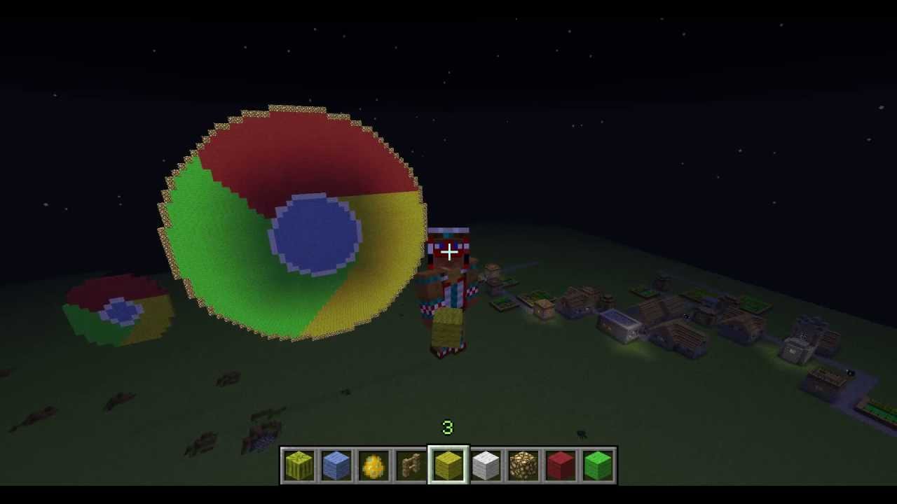 Minecraft: Pixel Art - Google Chrome Logo - YouTube