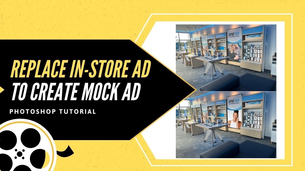 How to Replace an In-Store Ad to Create a Mock Ad - YouTube