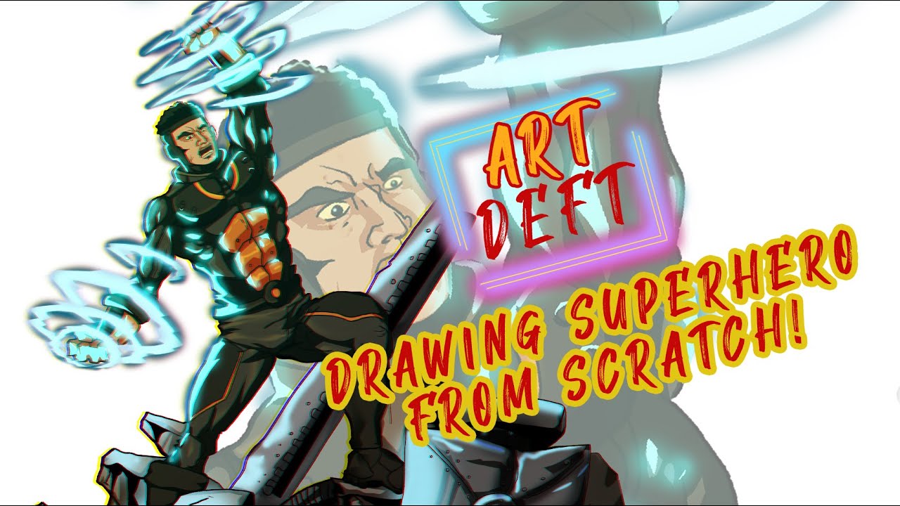 DRAWING SUPERHERO OC FROM SCRATCH - YouTube