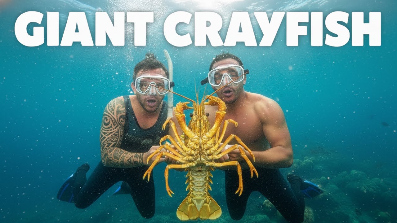 Hunting giants of the Deep: Massive Crayfish (Lobster) & Kingfish - YouTube