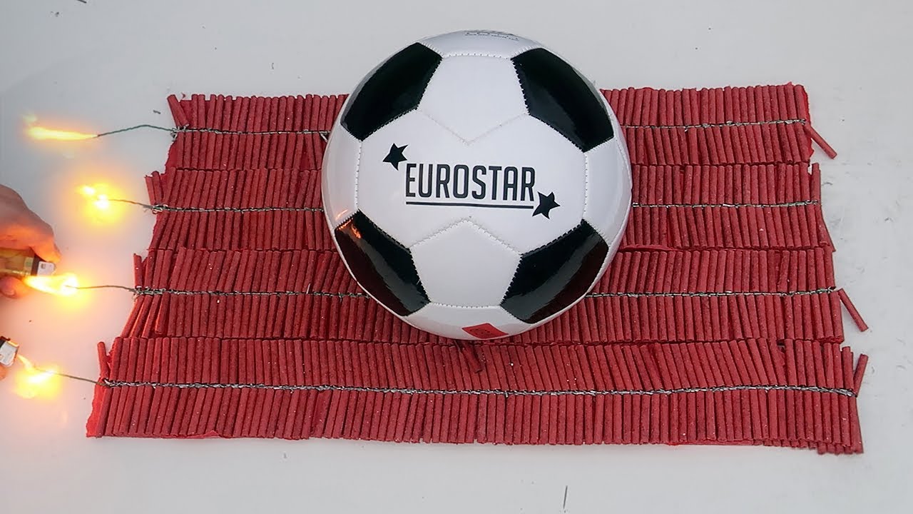 EXPERIMENT: 1000 FIRECRACKERS VS SOCCER BALL - YouTube