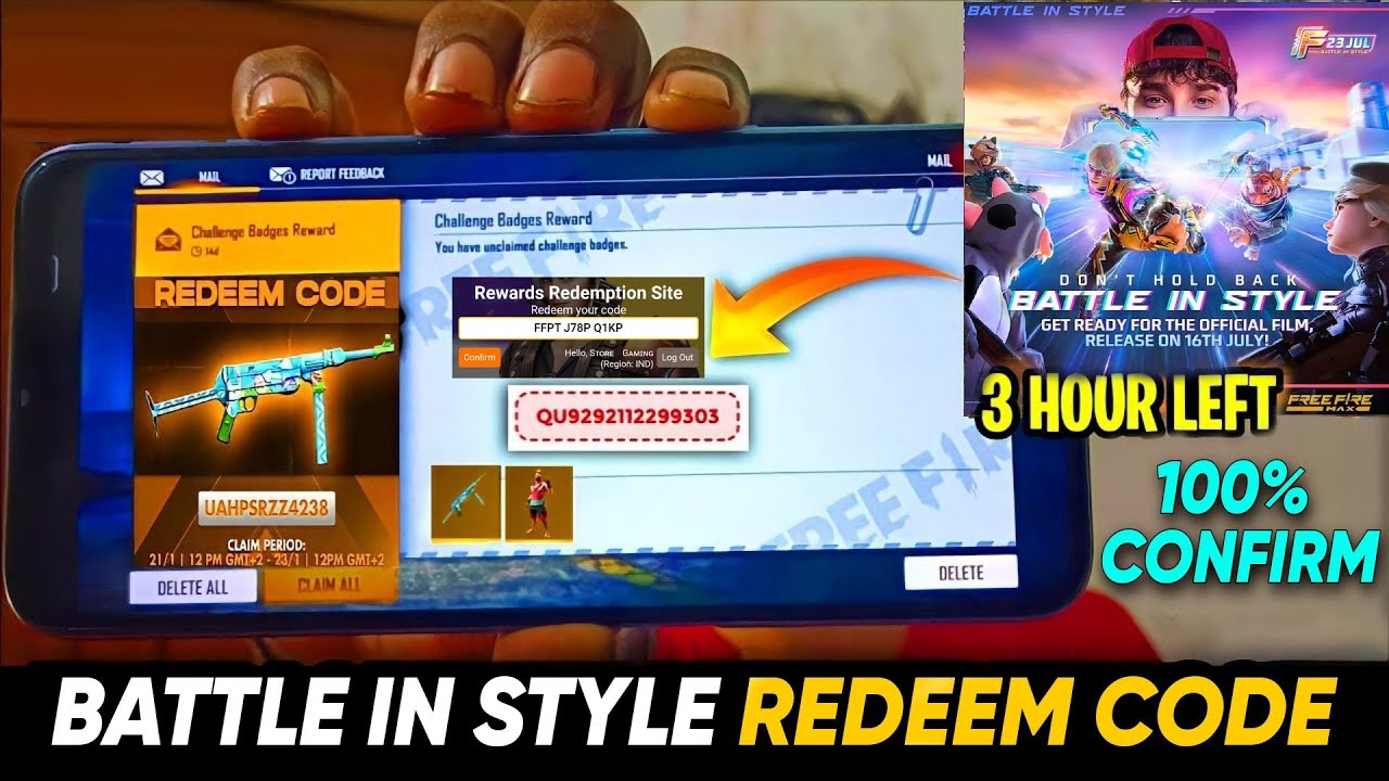BATTLE IN STYLE REDEEM CODE TODAY | TODAY REDEEM CODE FREE REWARDS ...