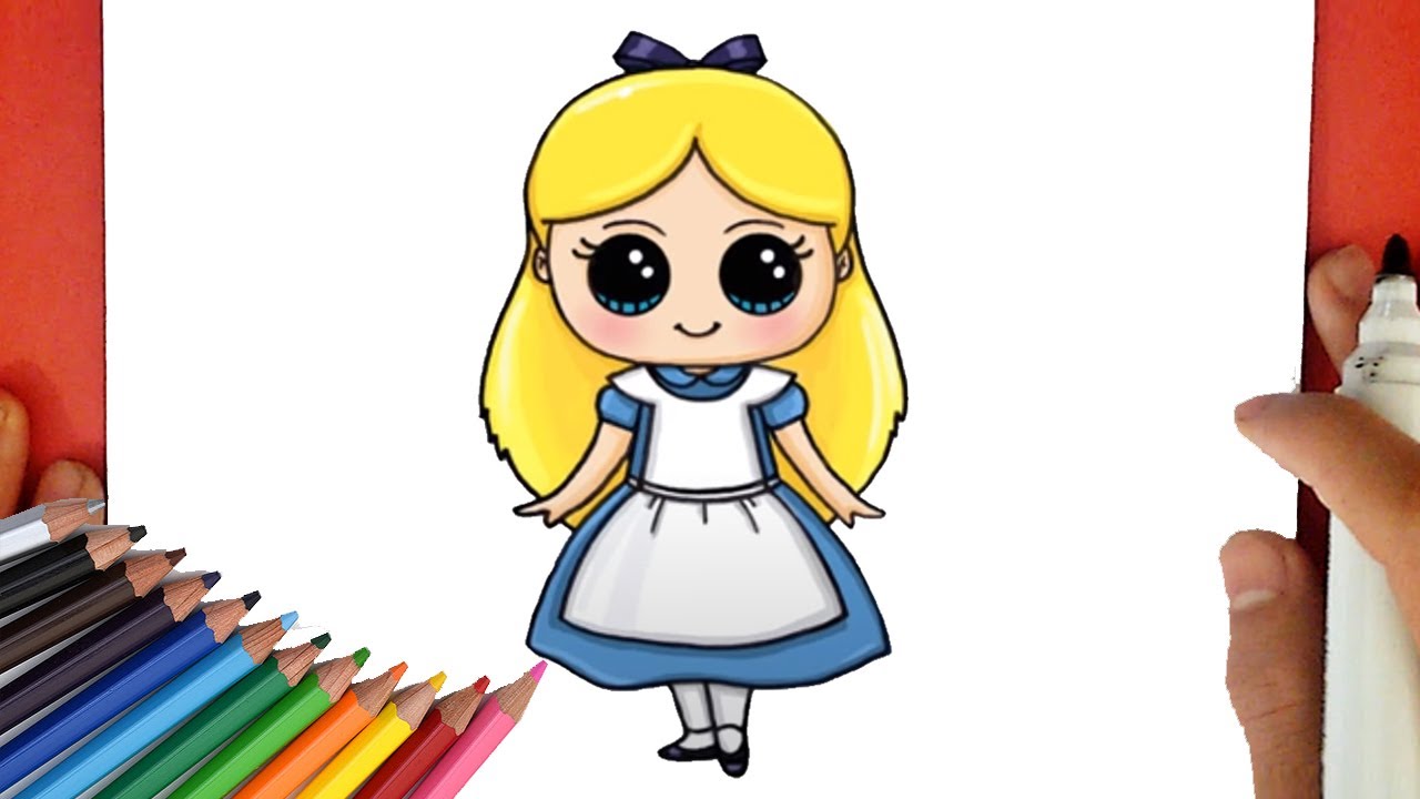 How to Draw Alice from Disney Alice in Wonderland Cute step by step ...