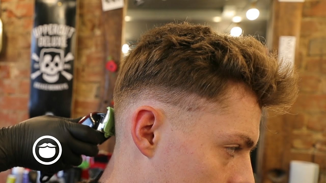 Men's Skin Fade Quiff Haircut - YouTube