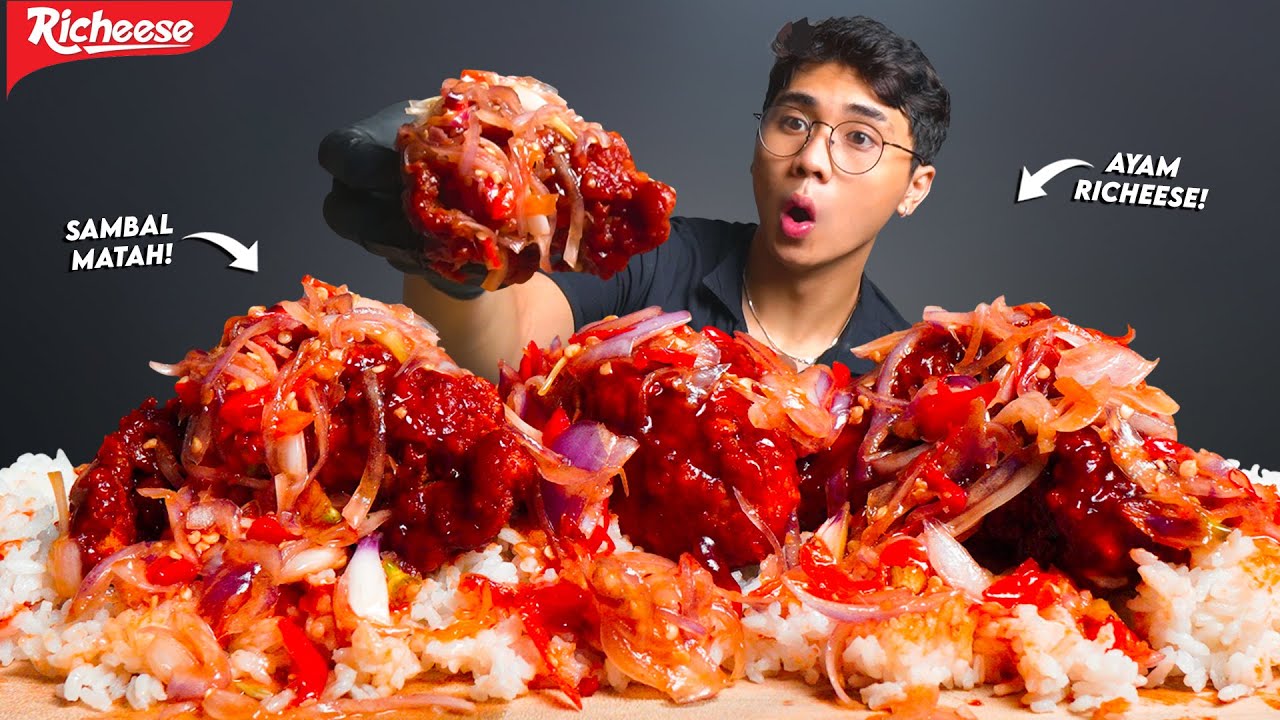 NGERII!! MUKBANG AYAM RICHEESE BANJIR SAMBAL MATAH EXTRA HOT!!🥵 - YouTube