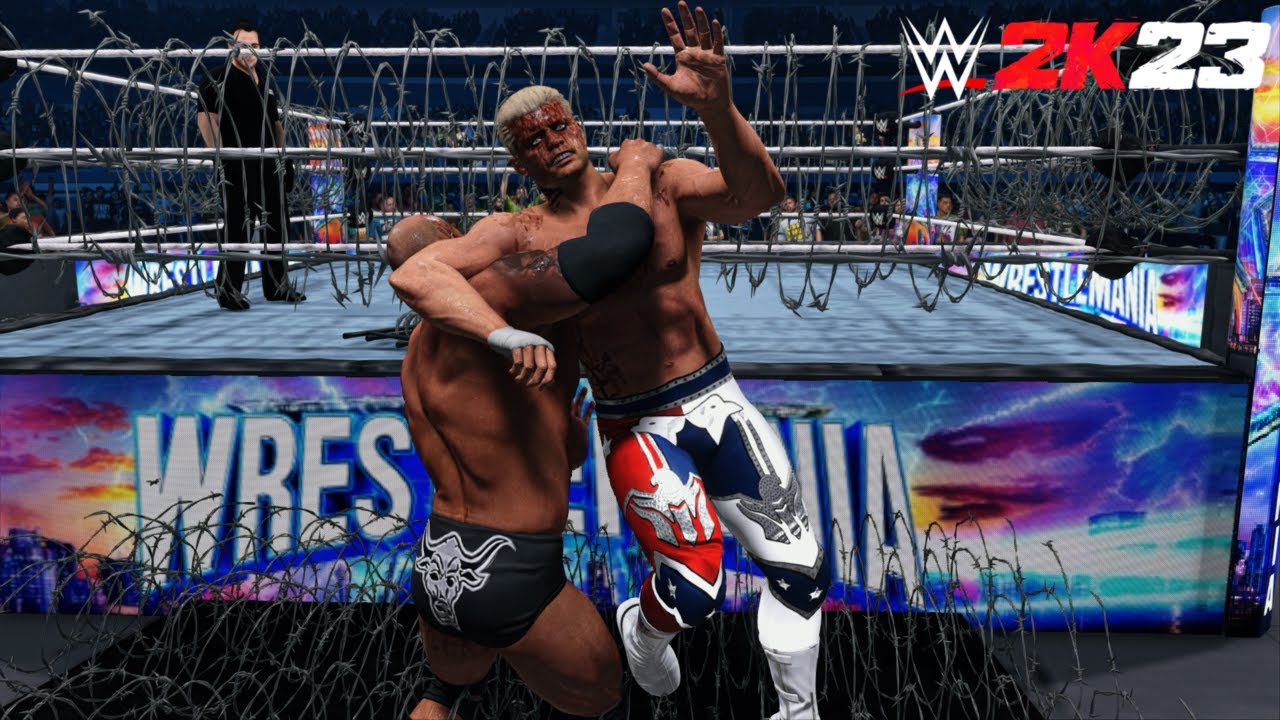 I Put The Rock and Cody Rhodes in a Barbed Wire Deathmatch - YouTube