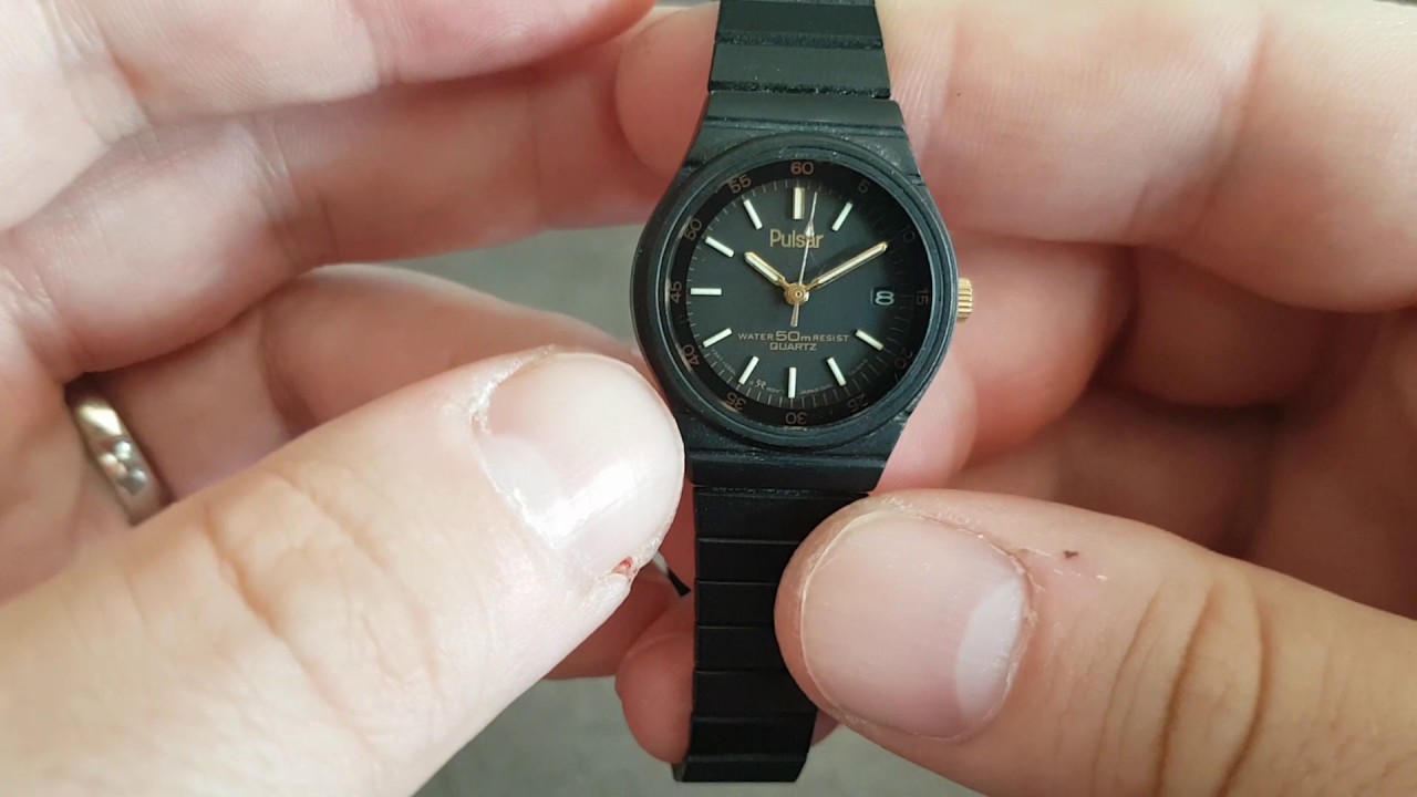 1986 Ladies Pulsar PVD coated watch unworn V247-0080 - YouTube