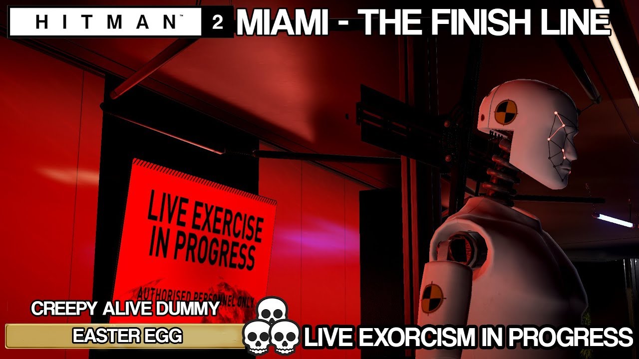 HITMAN 2 - Live Exorcism, CREEPY ALIVE DUMMY Easter Egg - YouTube