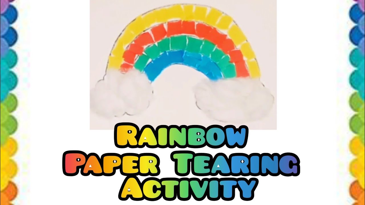 Rainbow paper tearing art activity || Rainbow Paper collage || Easy ...