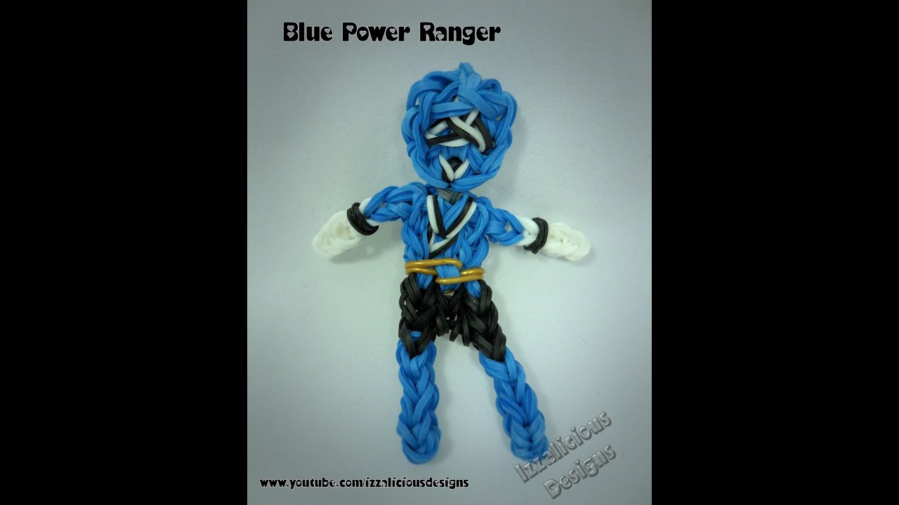 Rainbow Loom Blue Power Ranger Action Figure/Charm Tutorial - YouTube