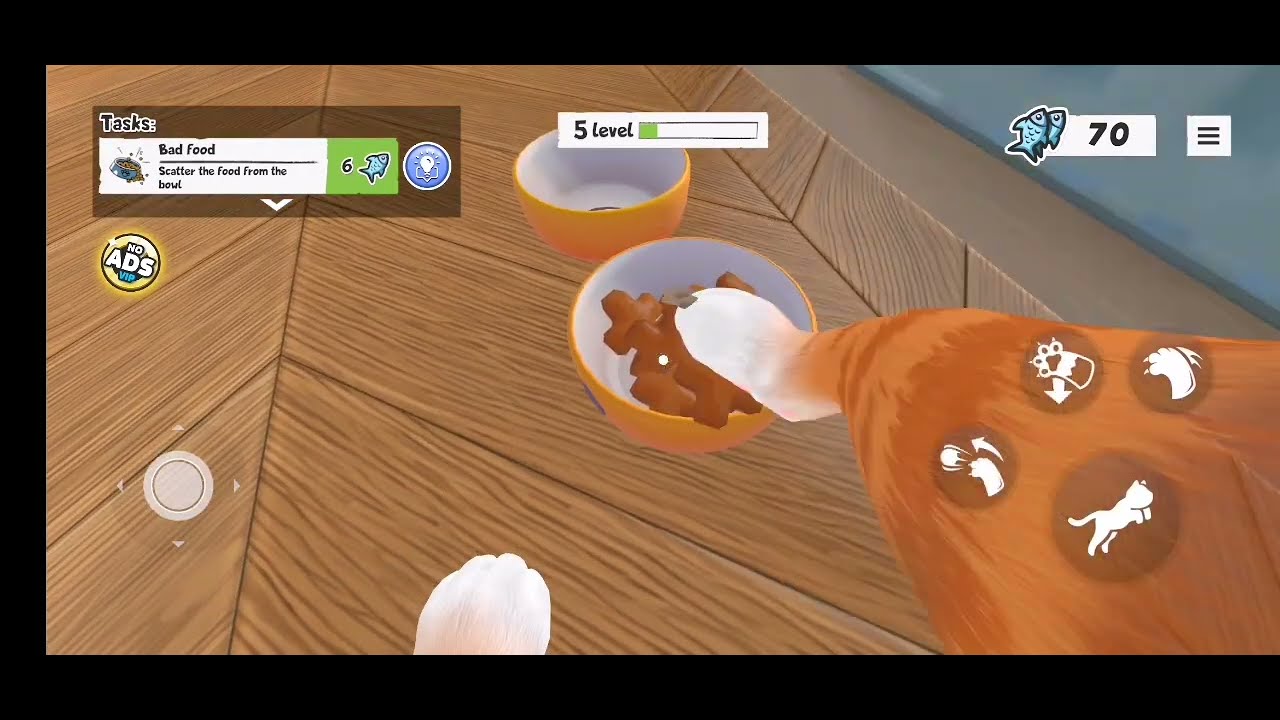 I Am Cat level 5 Scatter the food from the bowl Gameplay Walk-through ...