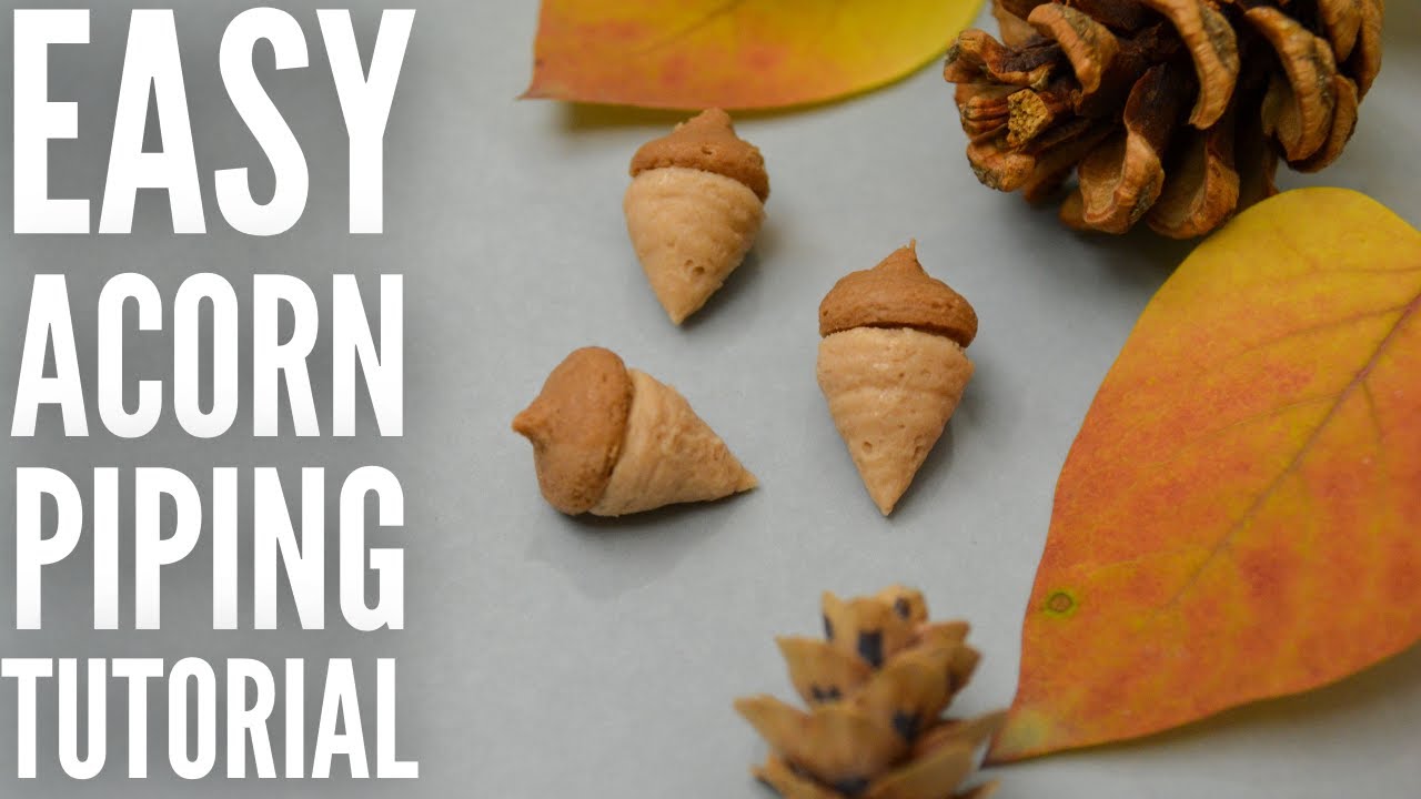 Buttercream acorn piping - Beginner fall piping tutorial 2021 - YouTube