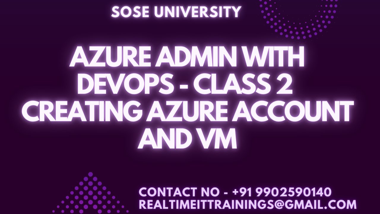 Azure Admin with Devops Class 2 Creating Azure Account and VM || Contact +91 9902590140 - YouTube