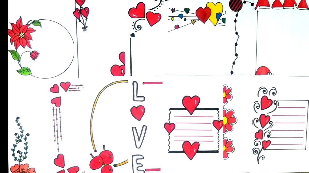 35 Red Border Designs/assignment front page borders handmade/cover page ...