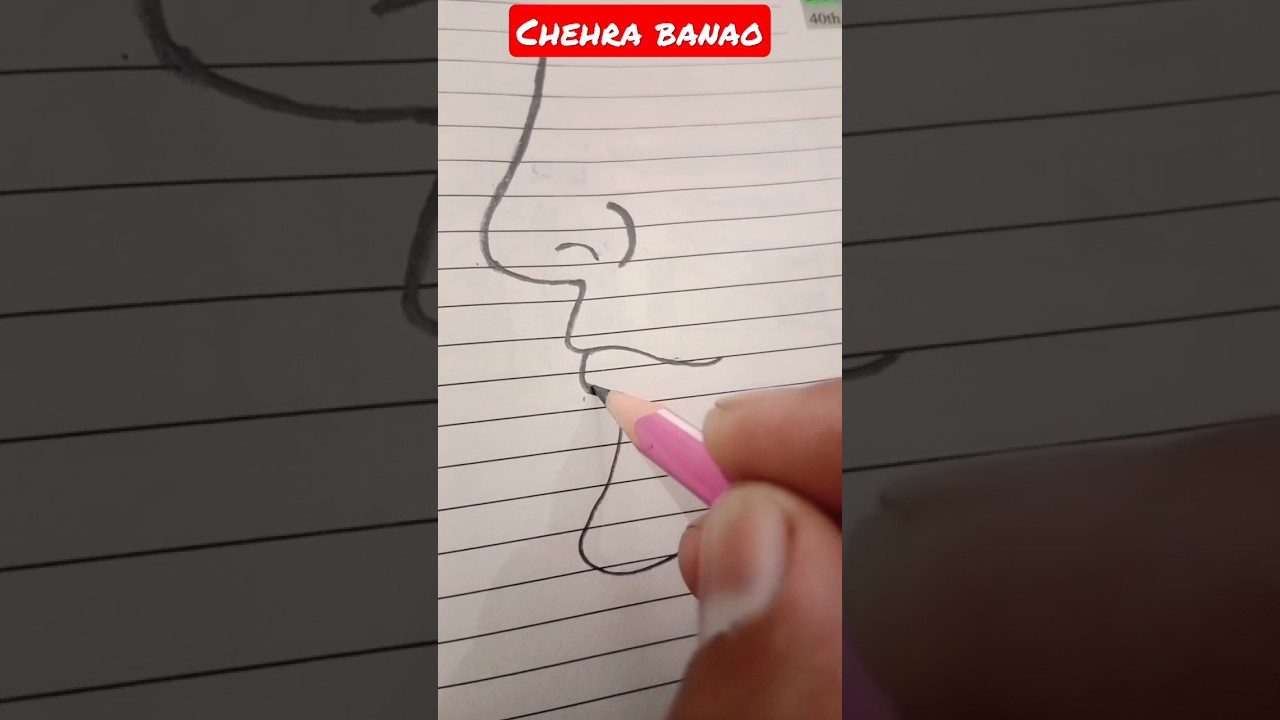 Chehra | Chehre | How to draw human face #shorts #drawingtutorial # ...