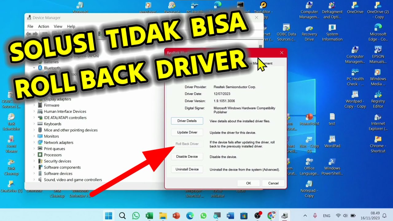 Solusi Driver Tidak Bisa di Roll Back Driver di Device Manager - Roll ...