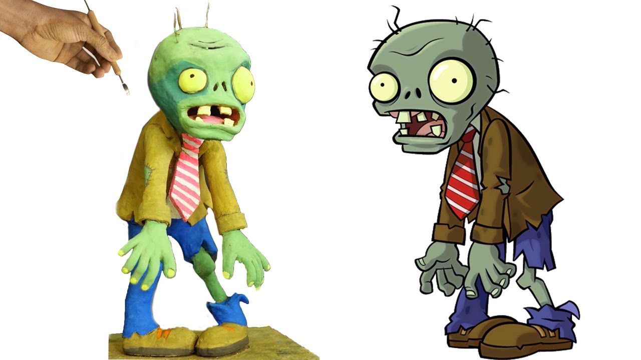 Sculpture Plants Vs Zombie In Clay - YouTube