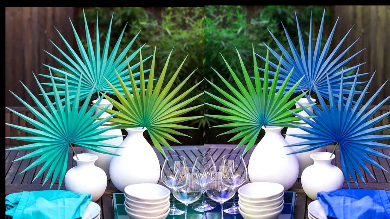 Plam leaf making with cardboard sheet | DIY | home decor | art and ...