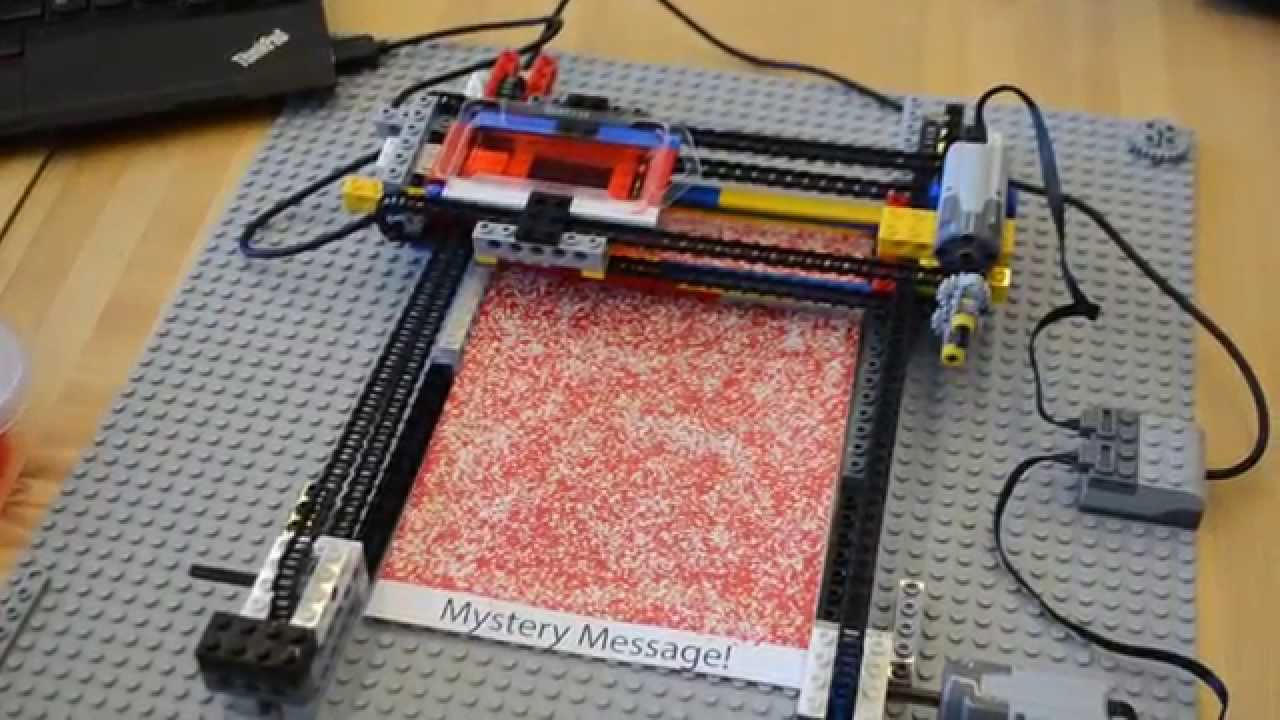 Red Filter Lego XY Plotter with a Jello Decoder - YouTube