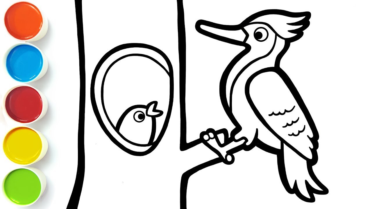 I Found the SIMPLEST Way to Draw a Woodpecker for Kids and Toddlers ...
