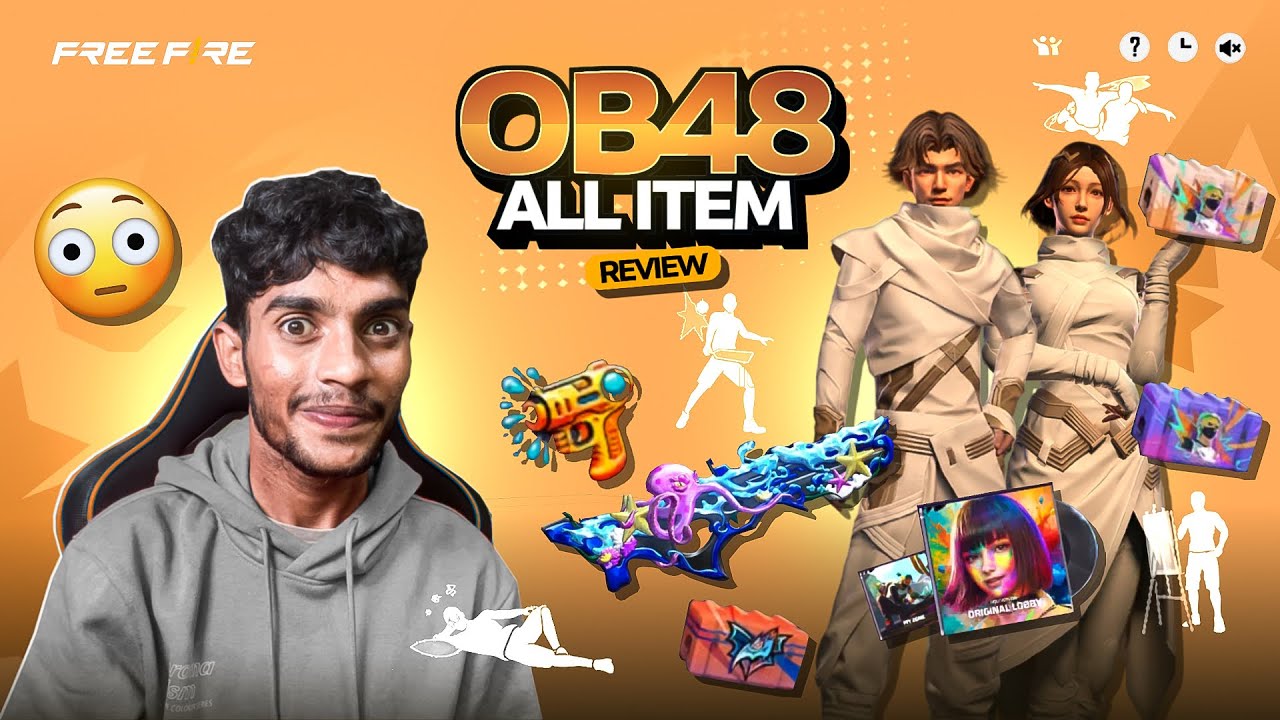 OB48 NEW ITEMS REVIEW 🇮🇳 Garena Free Fire - YouTube