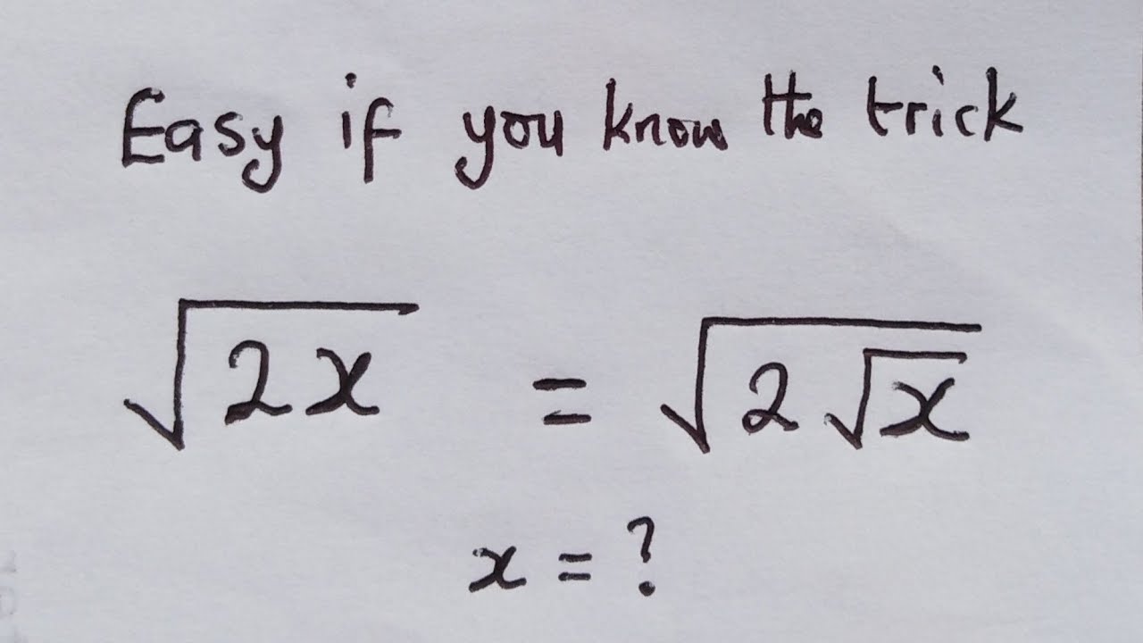 Easy and interesting radical equation. - YouTube