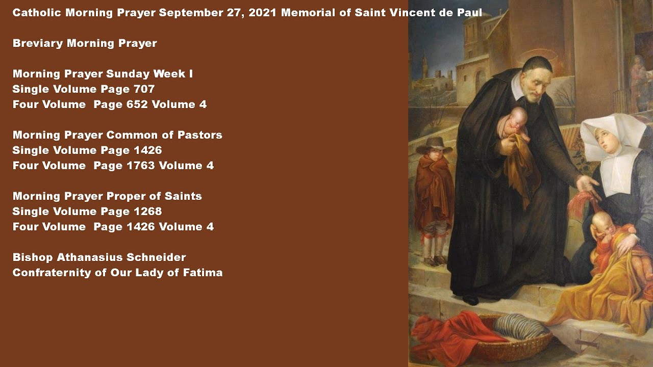 Catholic Morning Prayer September 27, 2021 Memorial of Saint Vincent de ...