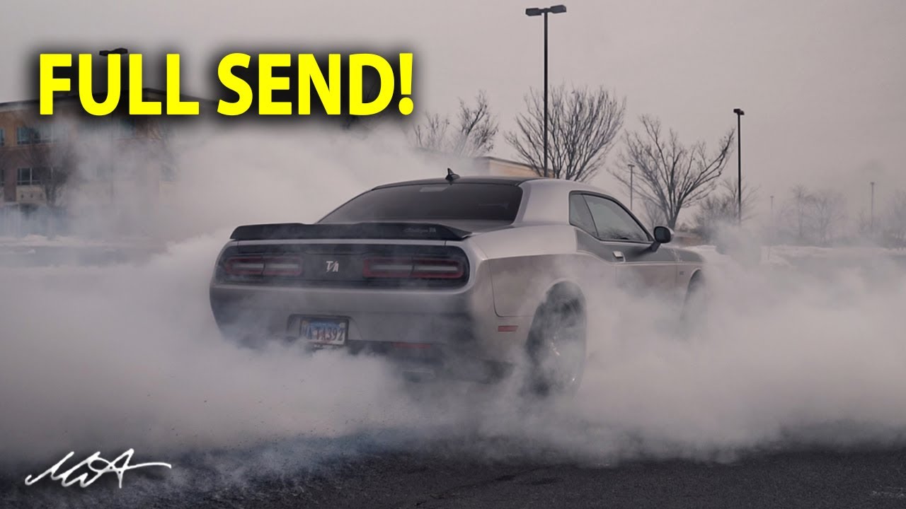 Full Send (Massive Burnout) with My Dodge Challenger T/A 392! - YouTube