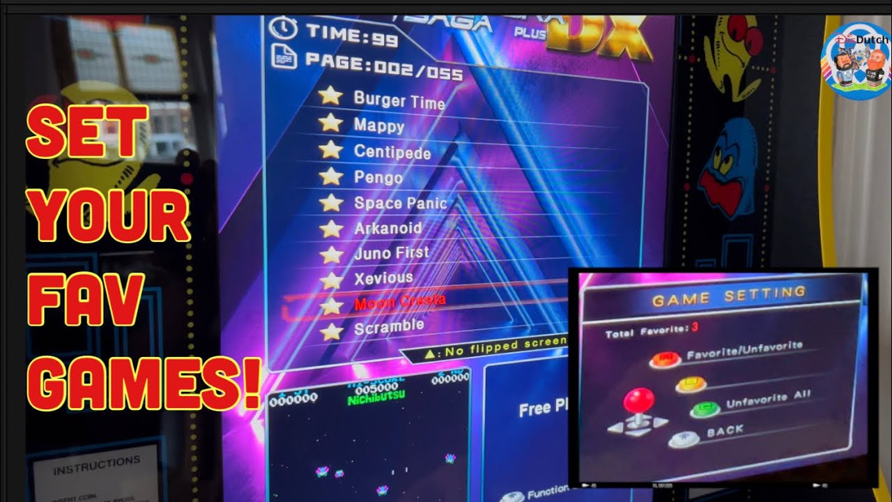 How to save favorite games list on Pandoras Box 1up Partycade - YouTube