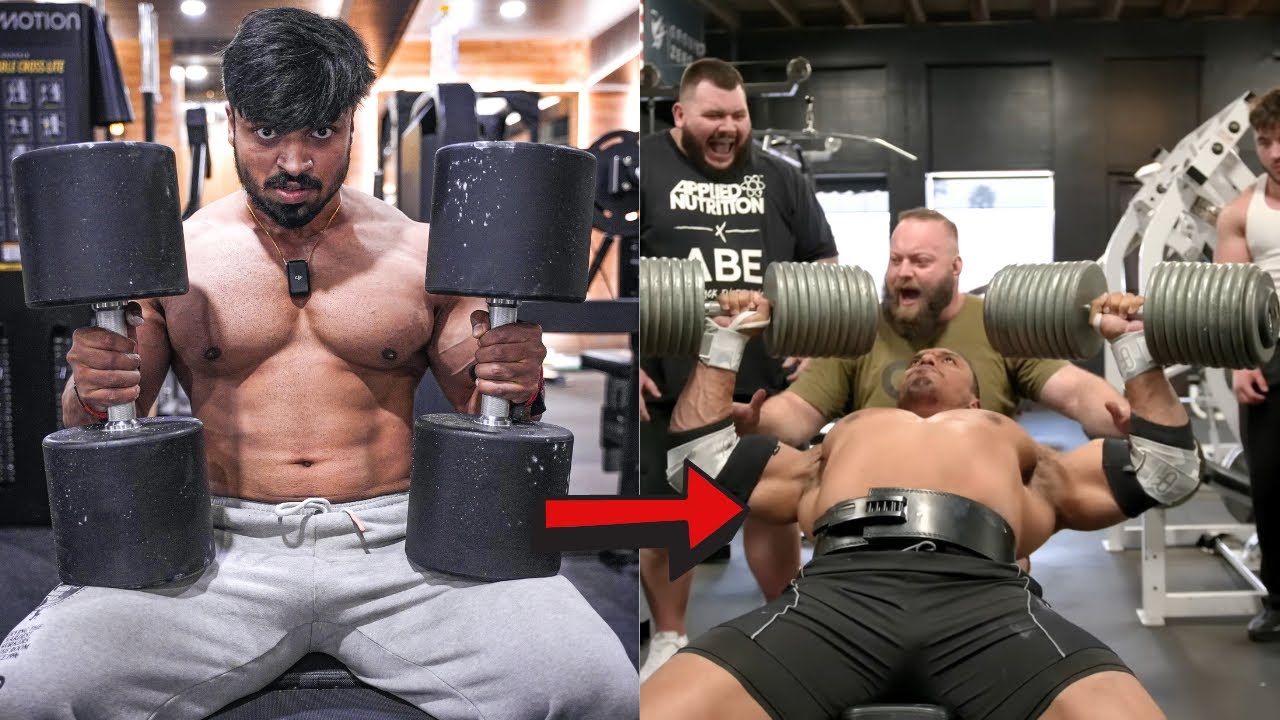 FIRST TIME IN INDIA - The Biggest Dumbbell Press in History 🇮🇳 - YouTube
