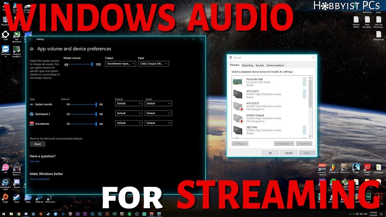 Windows Audio Settings for Live Streaming - YouTube