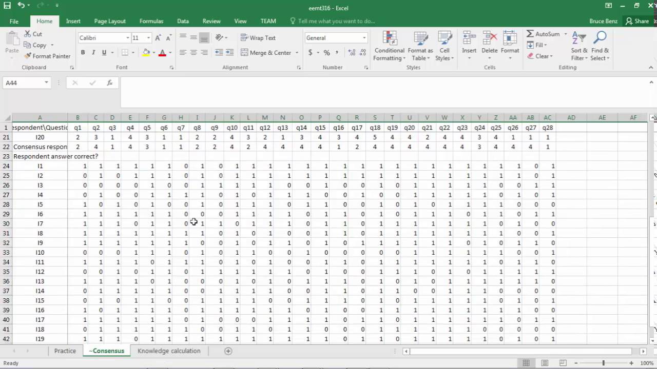Consensus in excel - YouTube