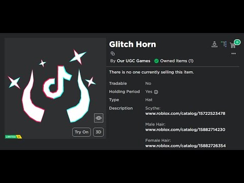 Sniping the Glitch Horn UGC Limited | Roblox - YouTube