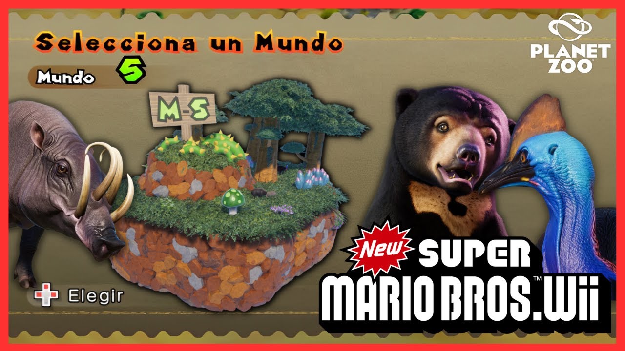 🍄NEW SUPER MARIO BROS WII: Mundo 5 🍄|Especies del bosque🌳| PLANET ZOO ...