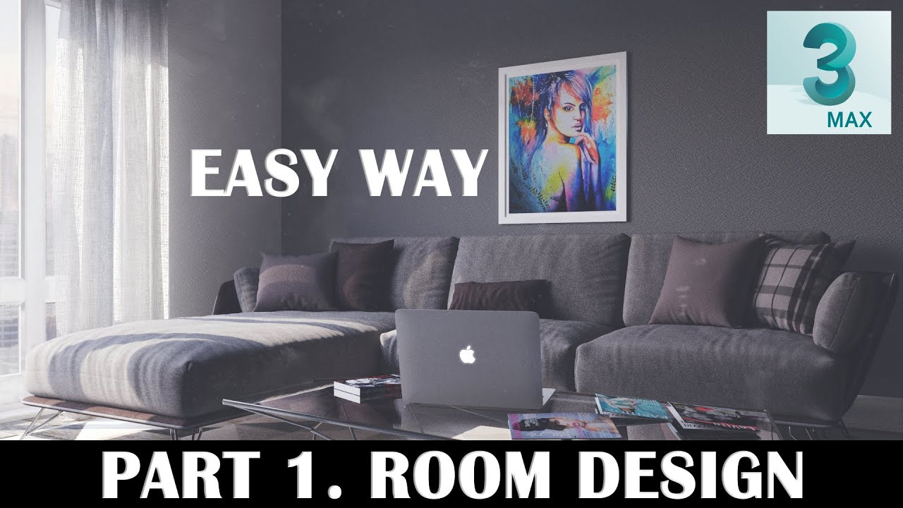 3d max interior design modeling tutorial - Easy way ! - YouTube