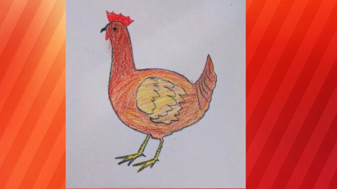 How to draw a hen step by step (very easy) |Beautiful art by Tisha ...