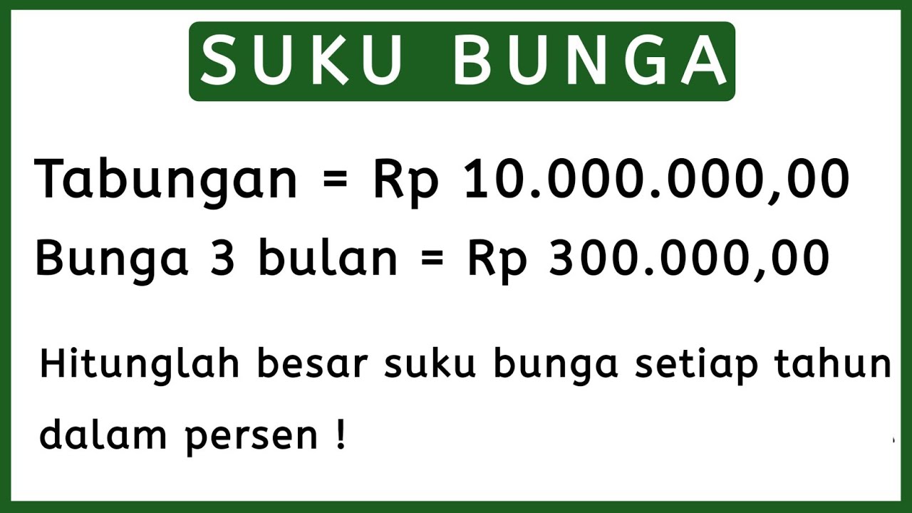 Cara Menghitung Suku Bunga Setiap Tahun - YouTube