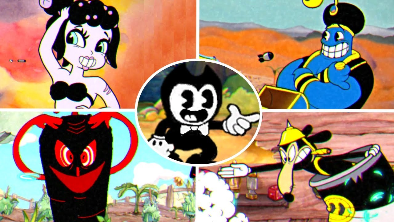 Cuphead - All Ink Bosses With Bendy ( No Damage) - YouTube