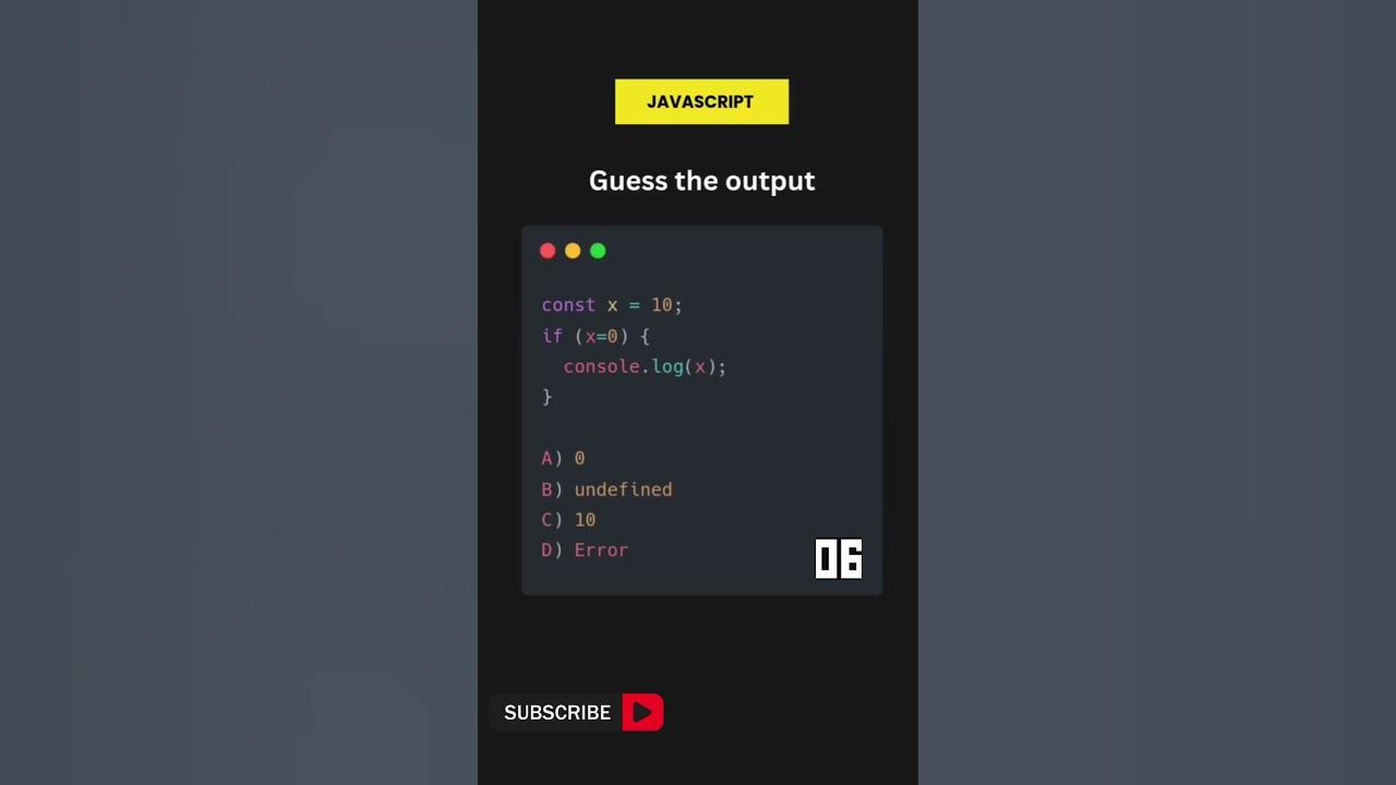 JavaScript MCQ #3: What's the Correct Answer? #javascript #quiz #quiztime #mcqs #shorts - YouTube