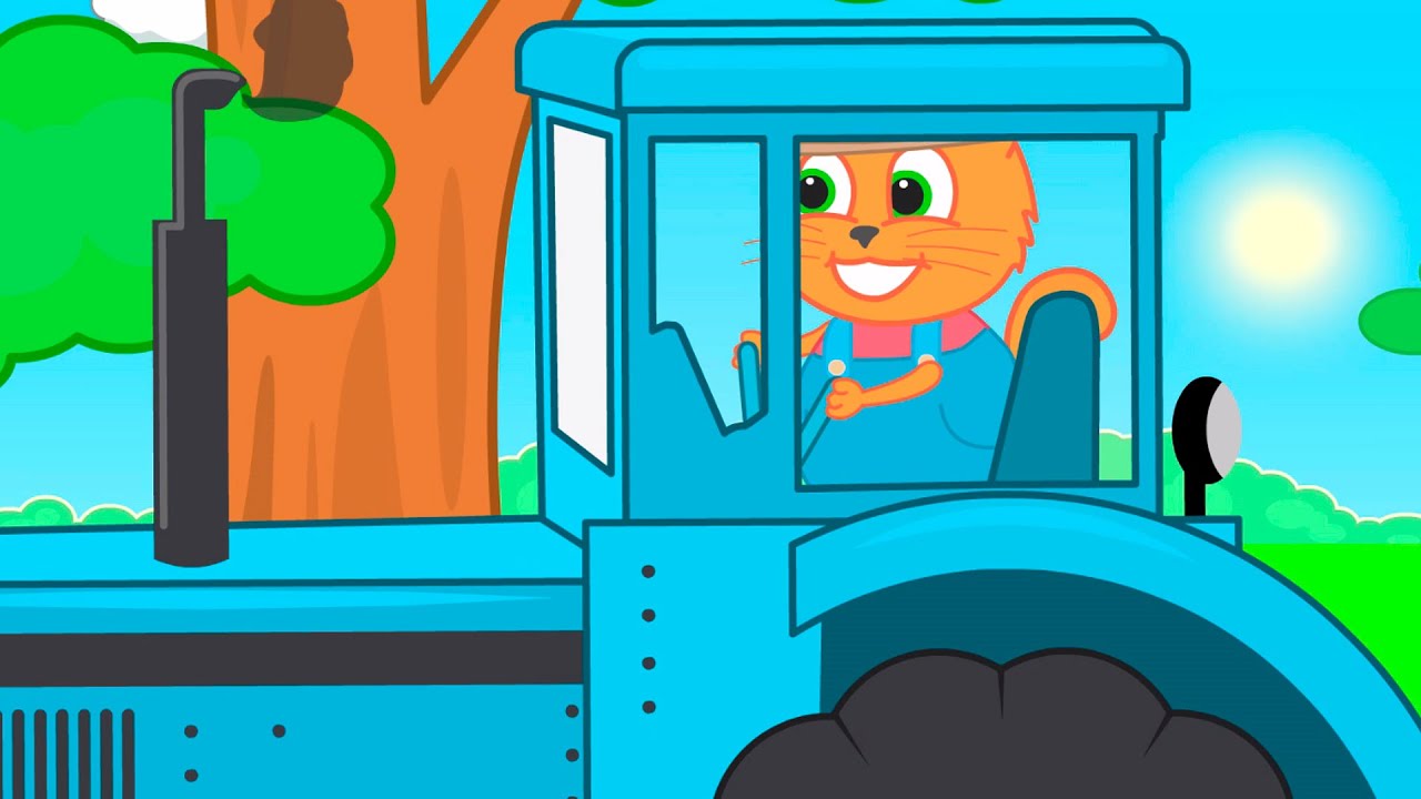 Cats Family in English - Tractor Driver Cartoon for Kids - YouTube