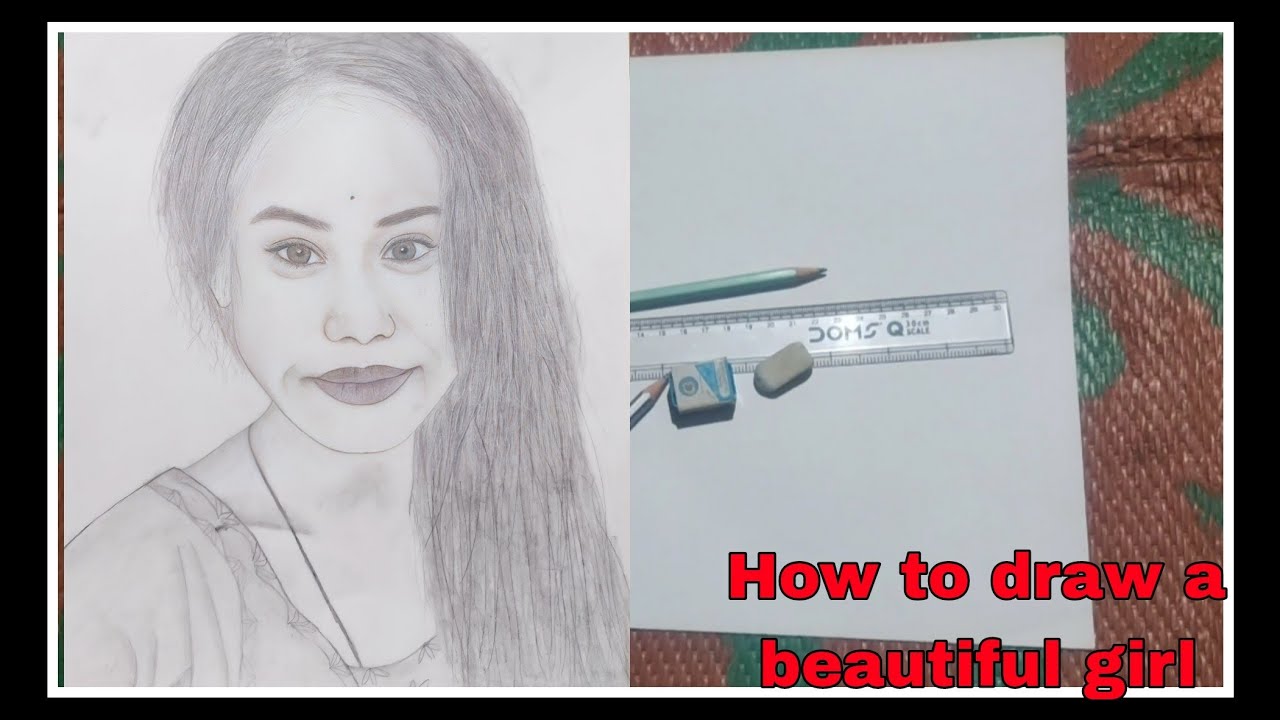 How to draw a beautiful girl // step by step easy pencil drawing //# ...