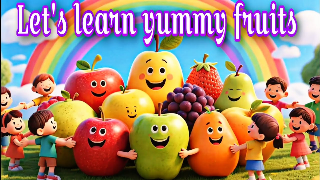 Let's learn yummy fruits [let's learn fruits in English] nursery rhymes ...