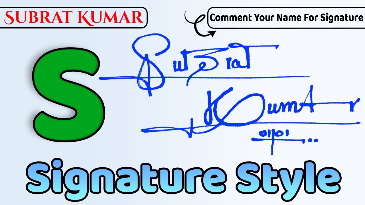️ Subrat Kumar Name Signature Style Request Done - YouTube