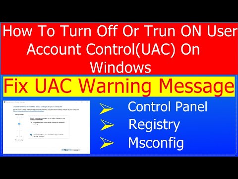 How To Turn Off User Account Control UAC On Windows 10 || Turn off User ...