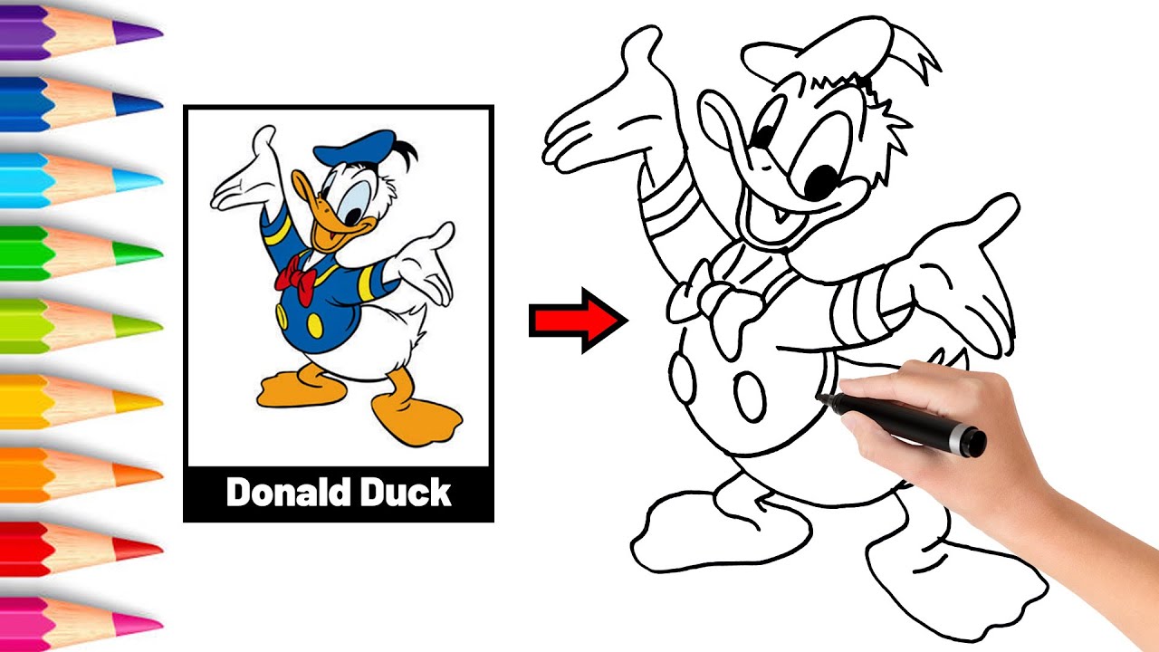 how to draw donald duck from ducktales | Disney Cartoon drawing guide ...